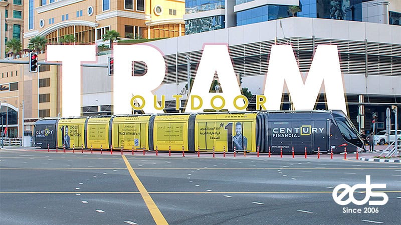 Tram Wrap Advertising in Dubai Marina, Tram Station Advertising